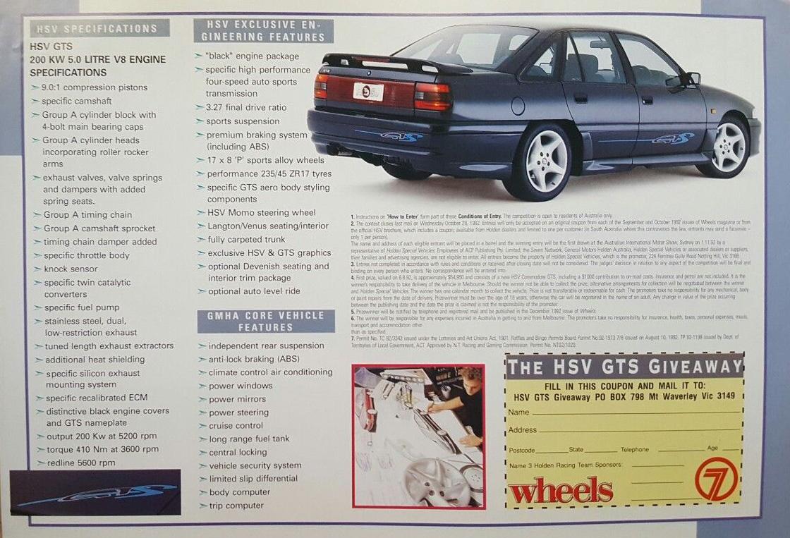 INFO GUIDE: 1992 Holden (HSV) VP GTS | Classic Register